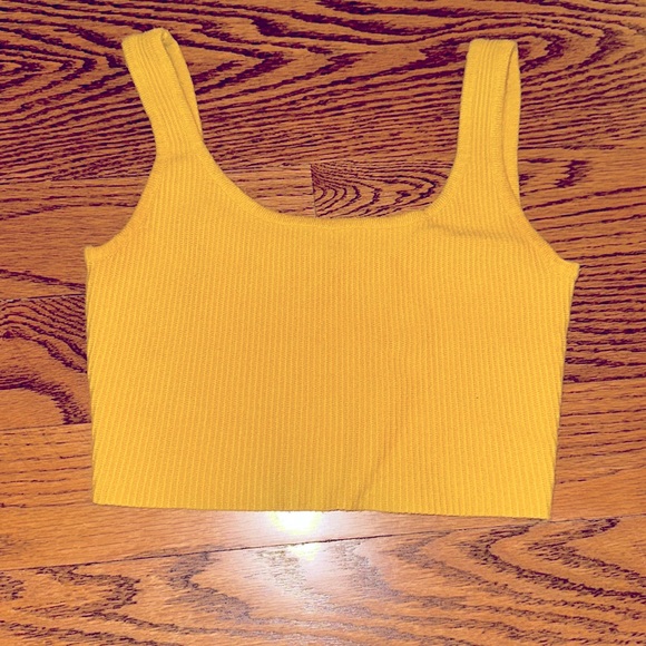 Tops | Yellow Crop Tank | Poshmark